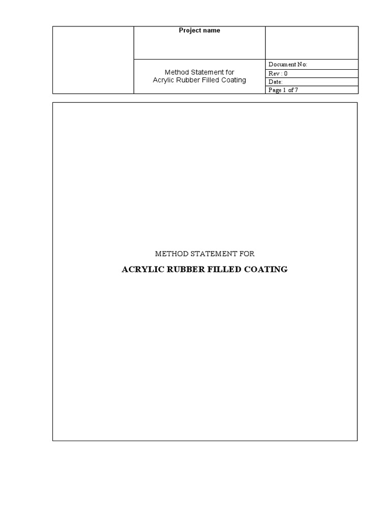 Method Statement For Acrylic Rubber Filled Coating | PDF | Personal Protective Equipment ...