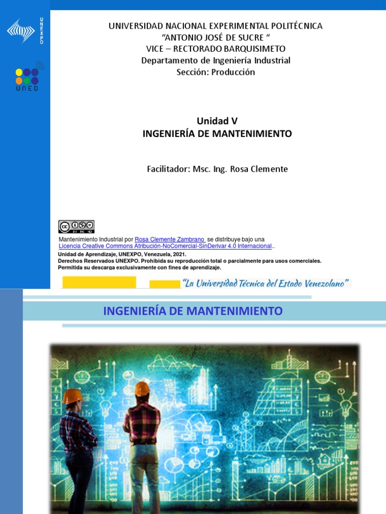 Unidad V. Ingeniería de Mantenimiento. MI (II-1323) | Descargar gratis PDF | Ingeniería de ...