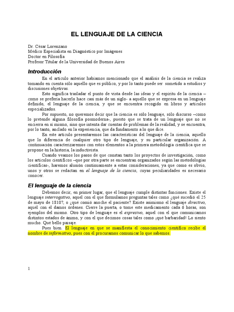 4) El - Lenguaje - de - La - Ciencia | Descargar gratis PDF | Verdad | Teoría