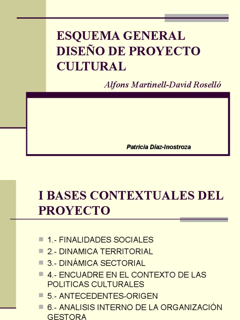 Esquema General Diseño de Proyecto Cultural | PDF | Diseño | Planificación