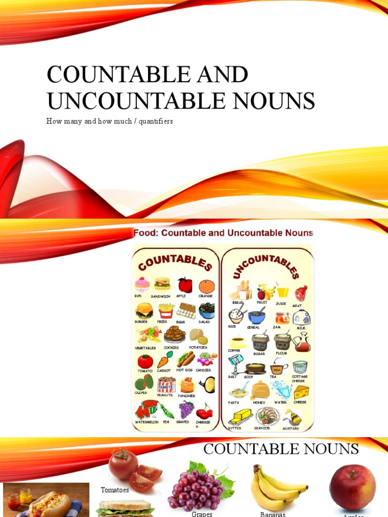 Countable and Uncountable Nouns Guide | PDF | Drink | Teaspoon