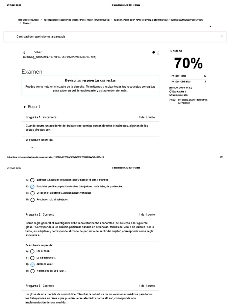 Capacitación a.chs - EClass | PDF | Prueba (evaluación)