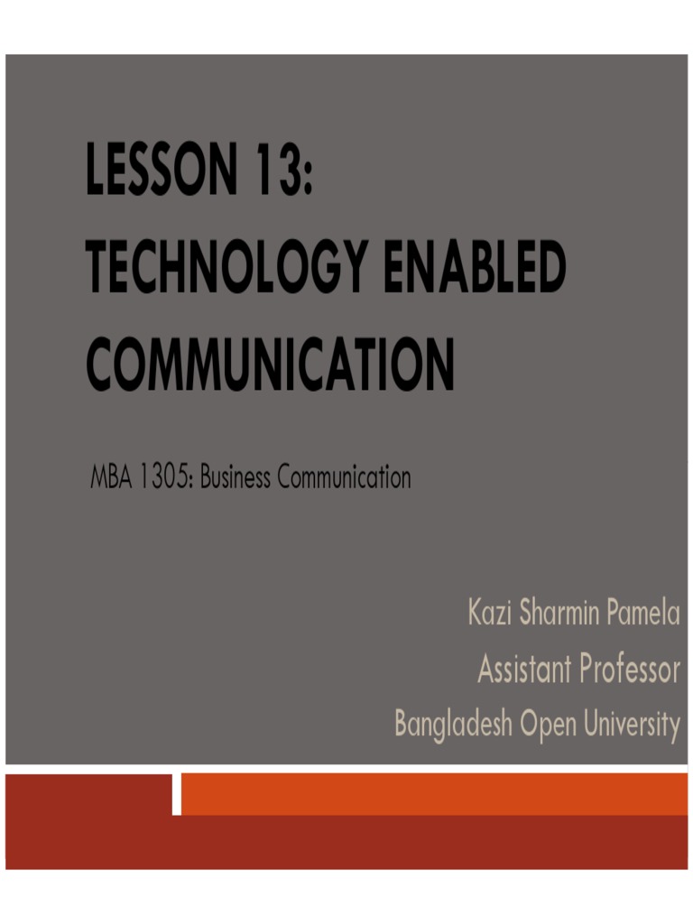 Lesson 13-Technology Enabled Communication | PDF | Internet | Voicemail
