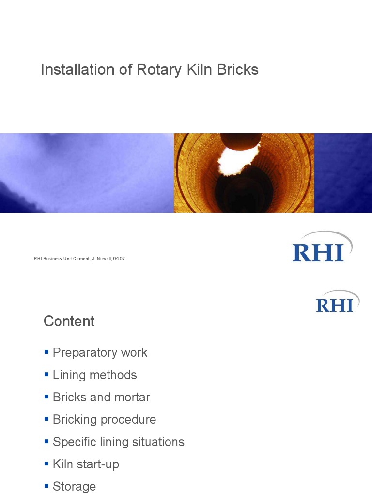 Rotary Kiln Brick Installation Guide | PDF | Brick | Refractory