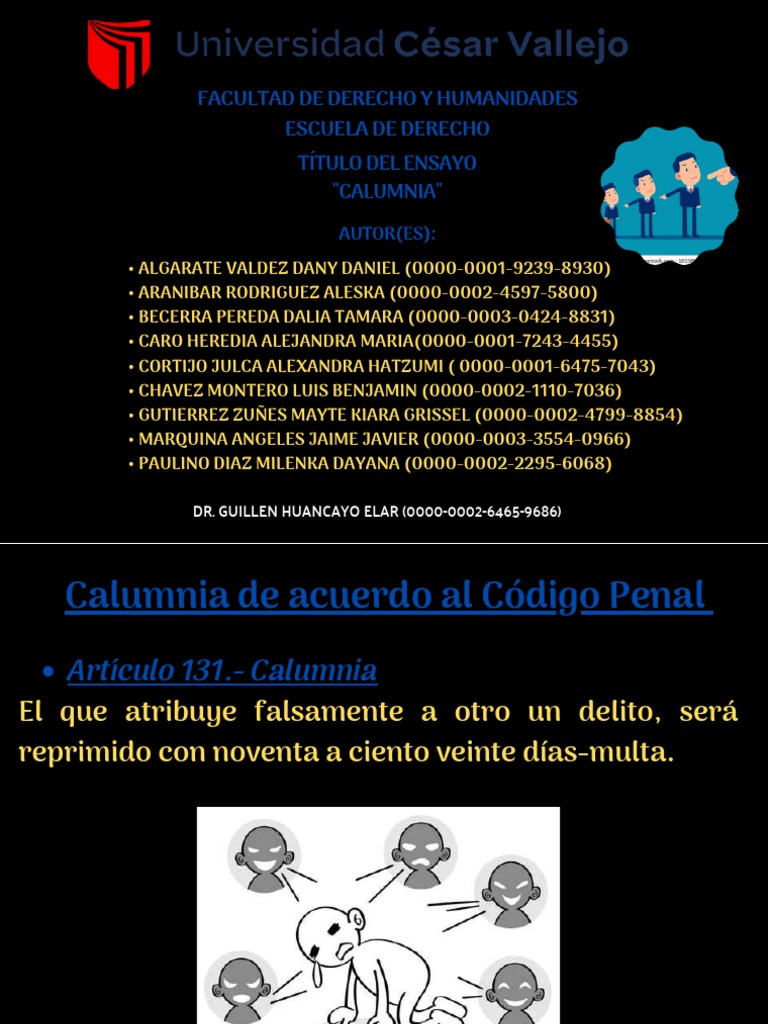 CALUMNIA | PDF | Difamación | Esfera pública