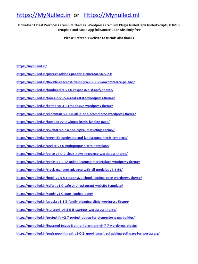 Free Nulled PHP Scripts & Themes Download | PDF | Word Press | Php