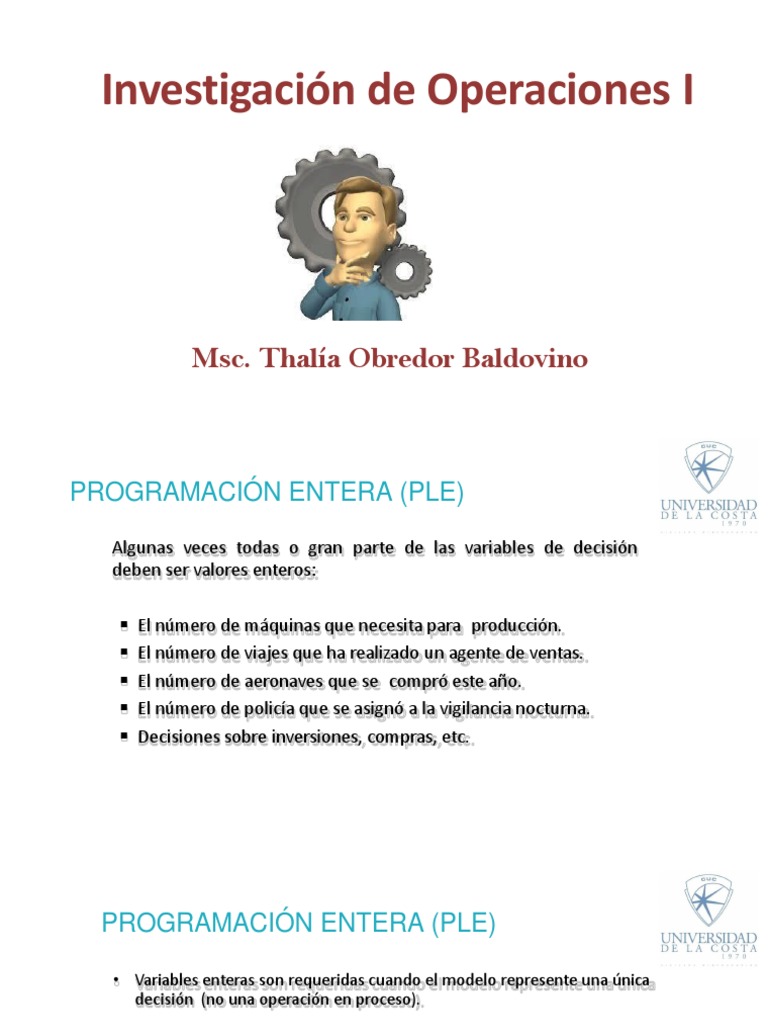 Presentación Modelos de Programación Entera | PDF | Programación lineal ...