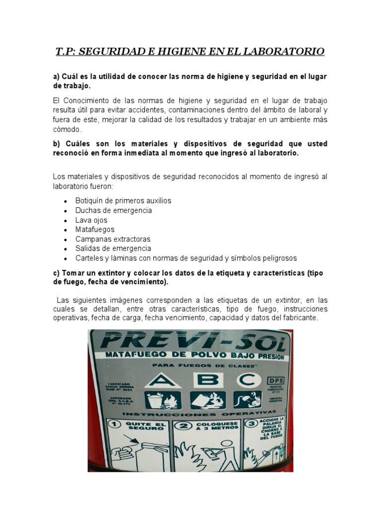 Trabajos Práctico de Higiene y Seguridad | PDF | Laboratorios | Láser