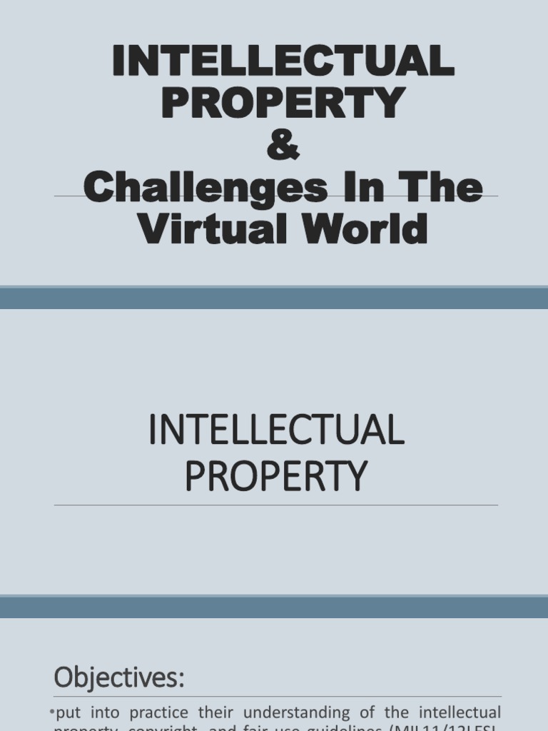 Intellectual Property and Challenges in The Virtual World | PDF ...