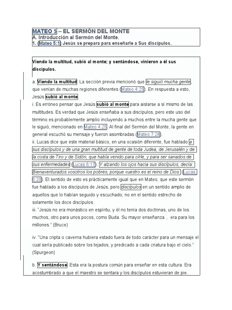 Mateo 5 | PDF | Jesús | Evangelio de Mateo