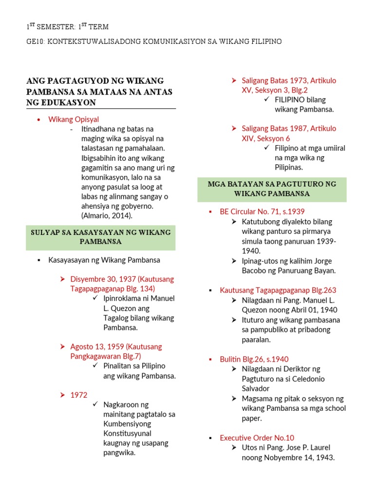 GE10 MIDTERMS Reviewer | PDF