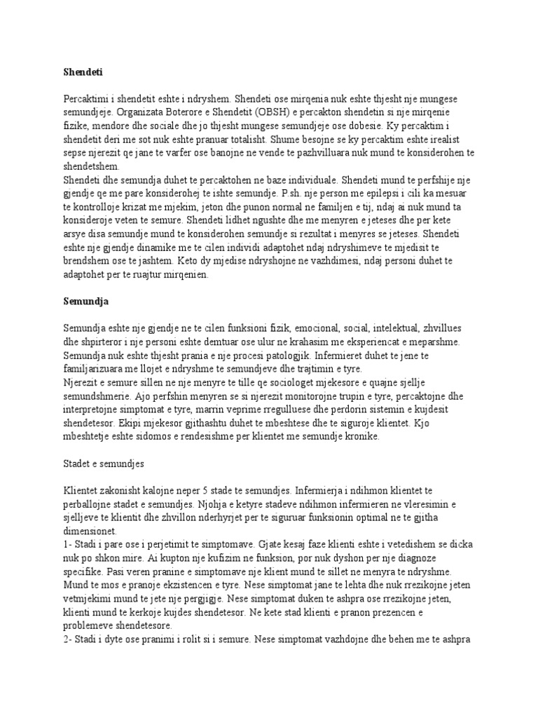 Tema 3 Â " ShÃ Ndeti. SÃ Mundja. Pritja, Njohja Dhe Biseda Me Pacientin. | PDF