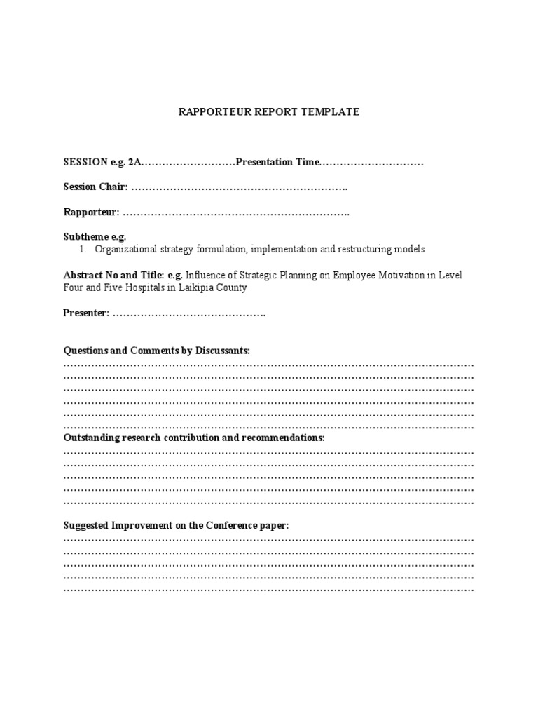 Template For Conference Reporting | PDF