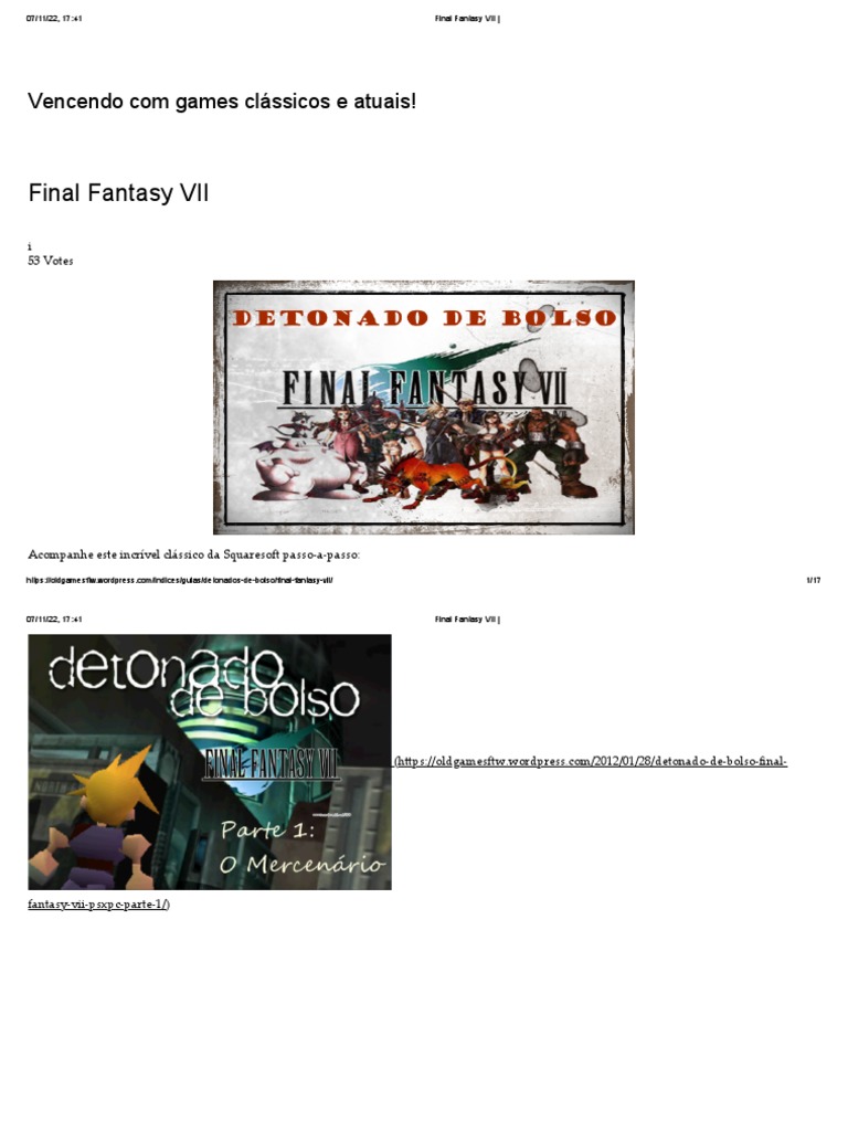 Guia Completo de Final Fantasy VII | PDF | Video Games | Publishers