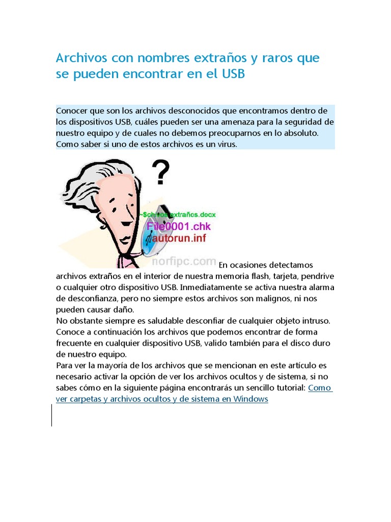 Archivos Con Nombres Extraños y Raros Que Se Pueden Encontrar en El USB ...