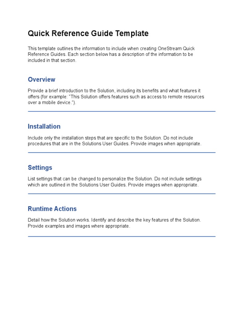 Quick Reference Guide Template | PDF Quick Reference Guide Template | PDF