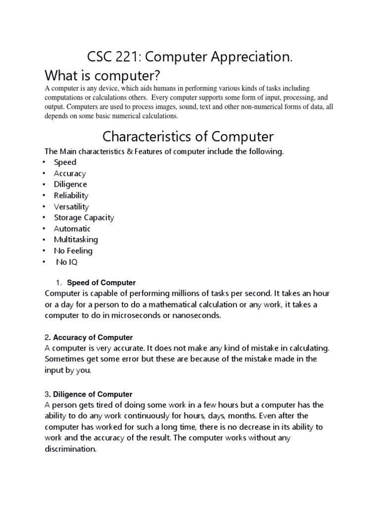CSC221 Computer Appreciation | PDF | Personal Computers | Apple Inc.