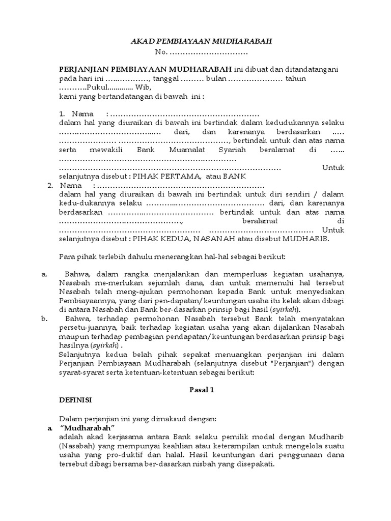 Perjanjian BMT | PDF