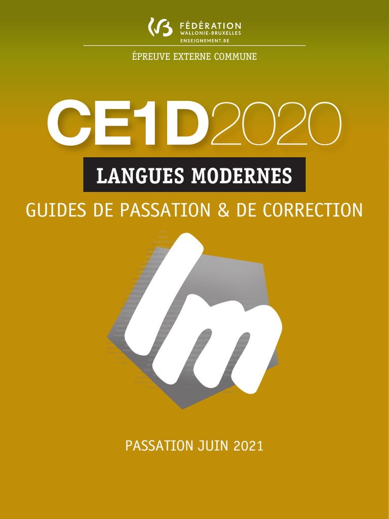 CE1D 2020 : Guide de Passation et Correction | PDF | la communication ...