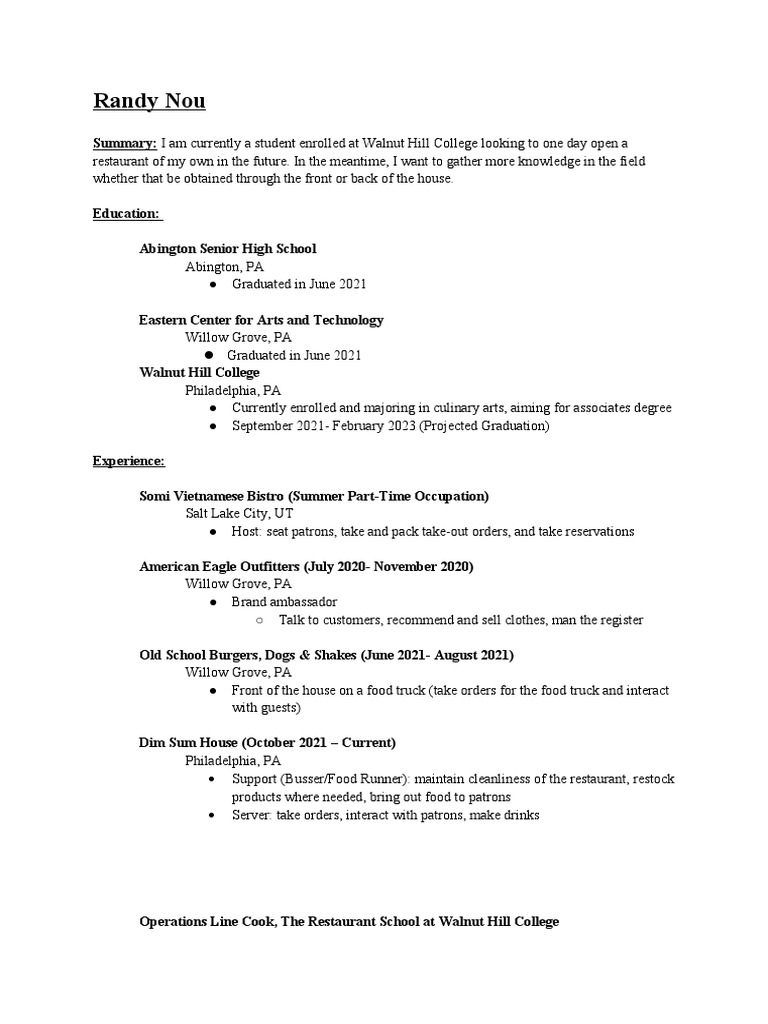 Resume No Personal Info | PDF
