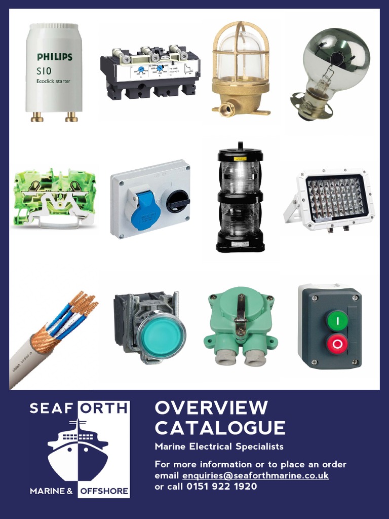 Marine Electrical Components Catalogue | PDF | Relay | Fluorescent Lamp