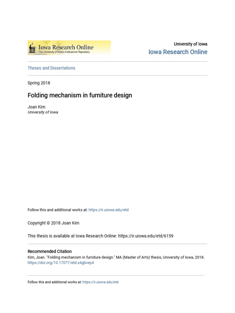 Folding Mechanism in Furniture Design | PDF | Thesis | Chair
