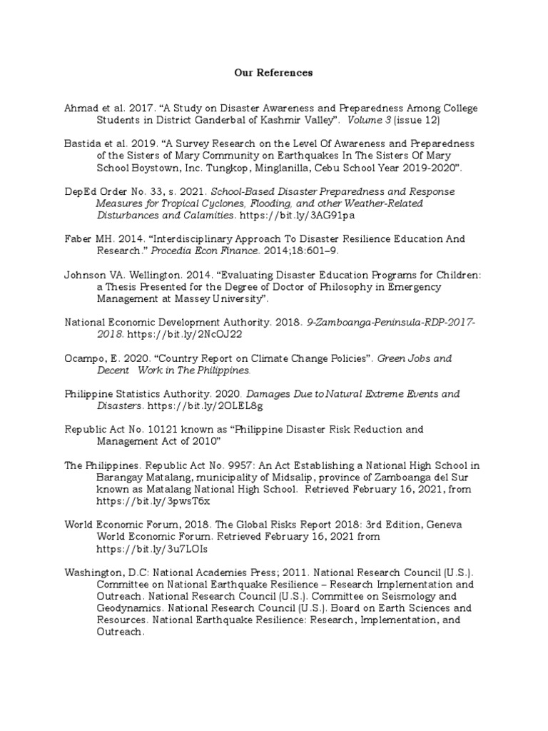 Our References | PDF | Natural Environment | Disasters
