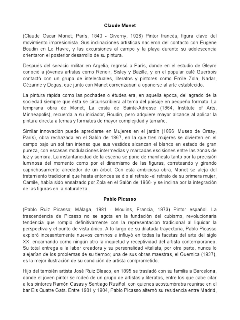 Biografia de Claude Monet | PDF