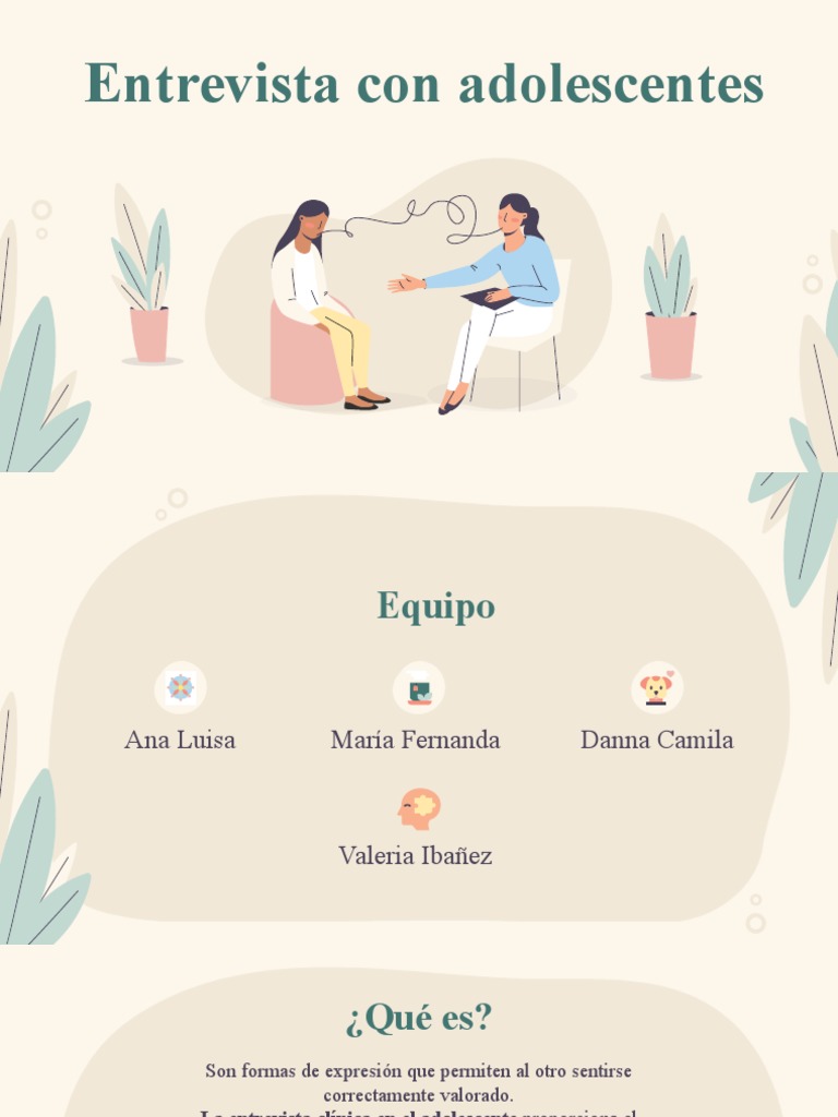 Entrevista Con Adolescentes | PDF | Adolescencia | Sicología