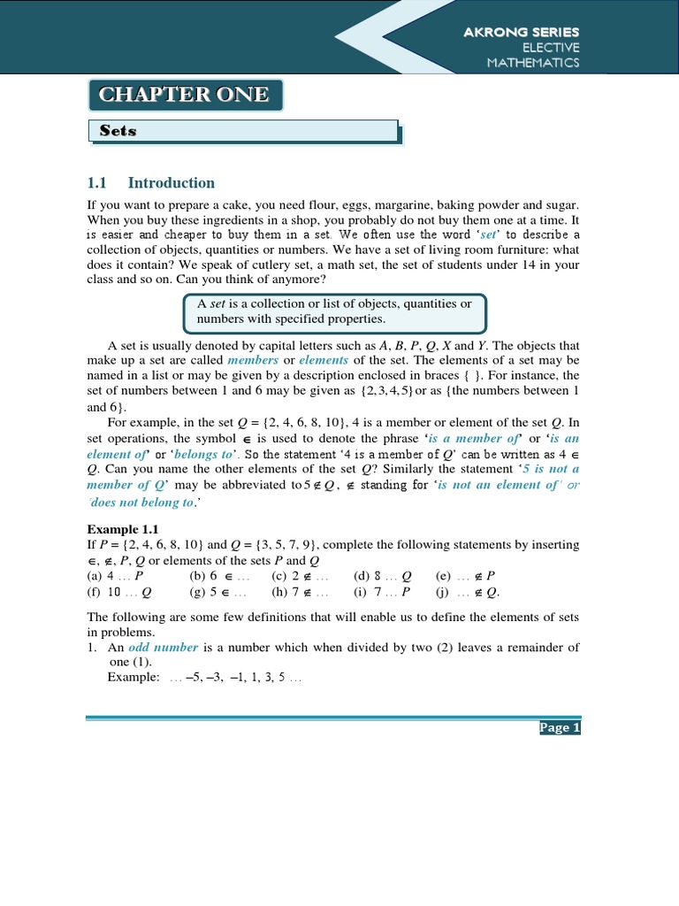 Elective Mathematics For Senior Highschools | PDF | Set (Mathematics) | Numbers