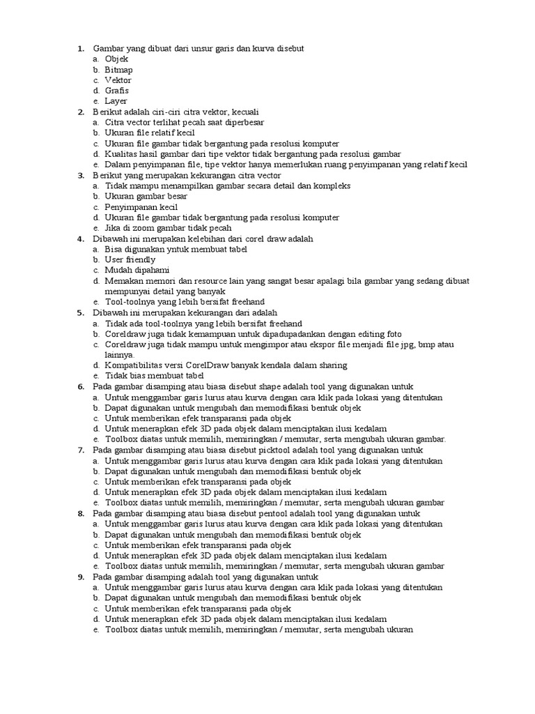 Gambar Yang Dibuat Dari Unsur Garis Dan Kurva Disebut | PDF