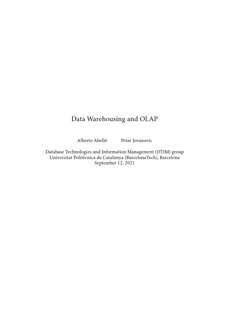Lecturenotes Data Warehousing Pdf Data Warehouse Business