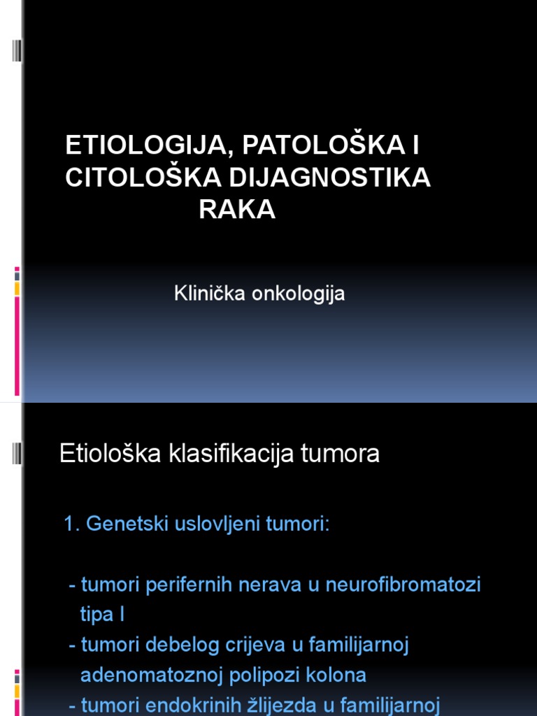 Etiologija, Citološka I Patohistološka Dijagnoza Raka | PDF