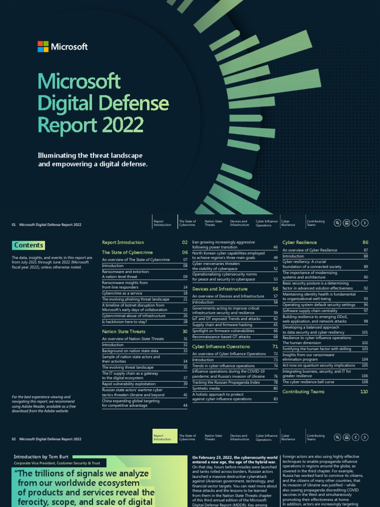 Microsoft Digital Defense Report 2022 | PDF | Security | Computer Security