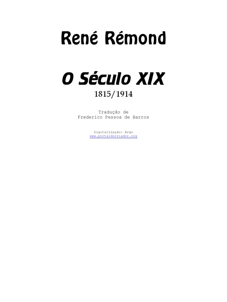 Rene Remond o Seculo Xix | PDF | Liberalismo | Revolução Francesa