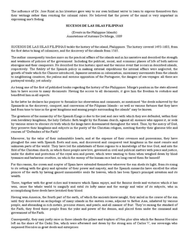 Annotations of de Morga, Rizal | PDF | Philippines | Spanish Empire