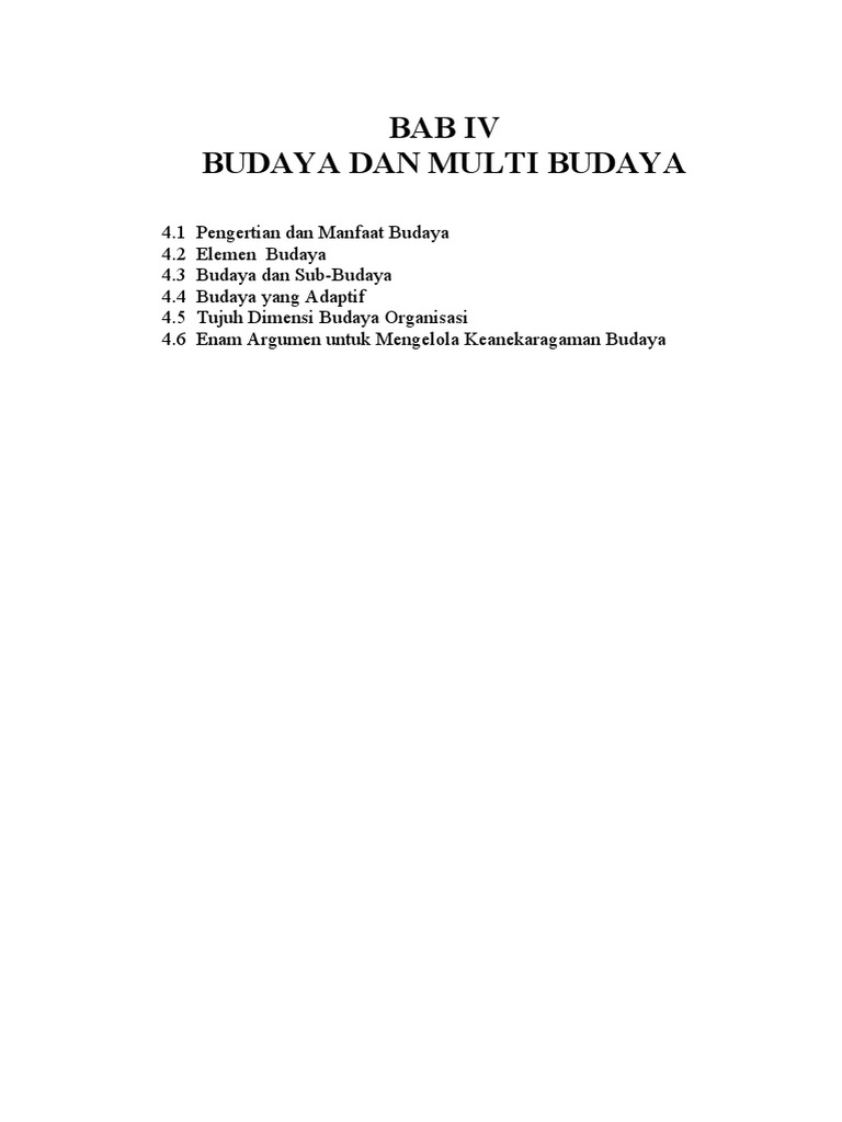 TM 4-Bab Iv Budaya Dan Multi Budaya | PDF