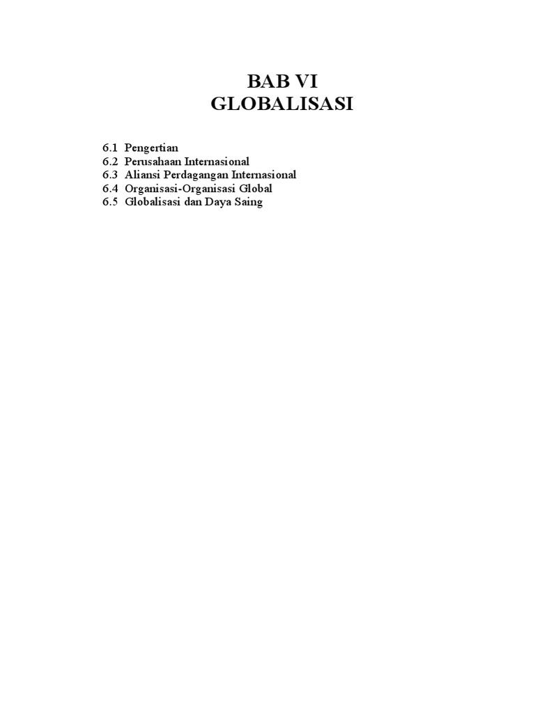 TM 6 - Bab Vi Globalisasi | PDF | Politik