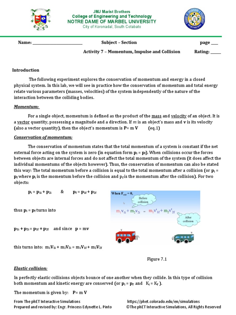 Activity 7 - Momentum Impulse and Collision 1 | Download Free PDF ...
