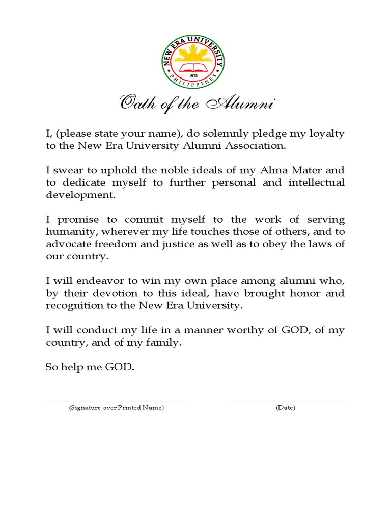 Oath of The Alumni | PDF