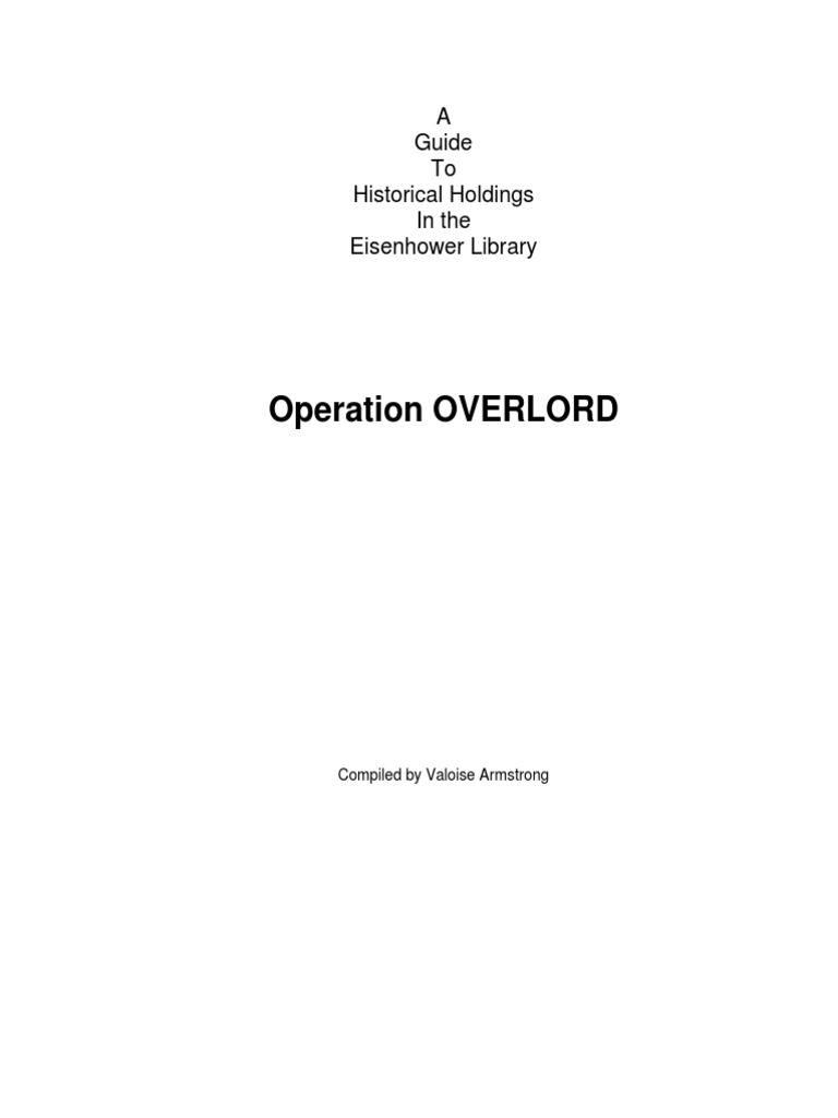 Operation-Overlord Eisenhower Library | PDF | Operation Overlord ...