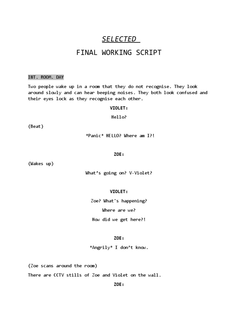 Final Script | PDF Final Script | PDF