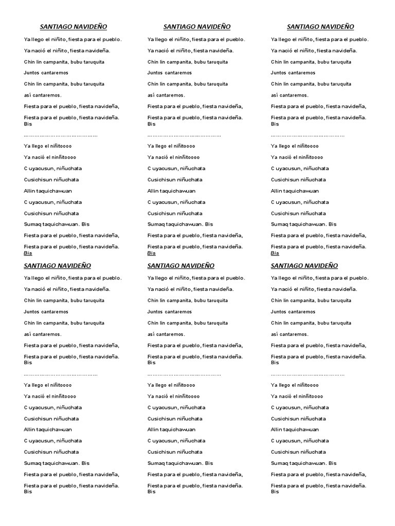 SANTIAGO NAVIDEÑO - Docx Primero C, D | PDF