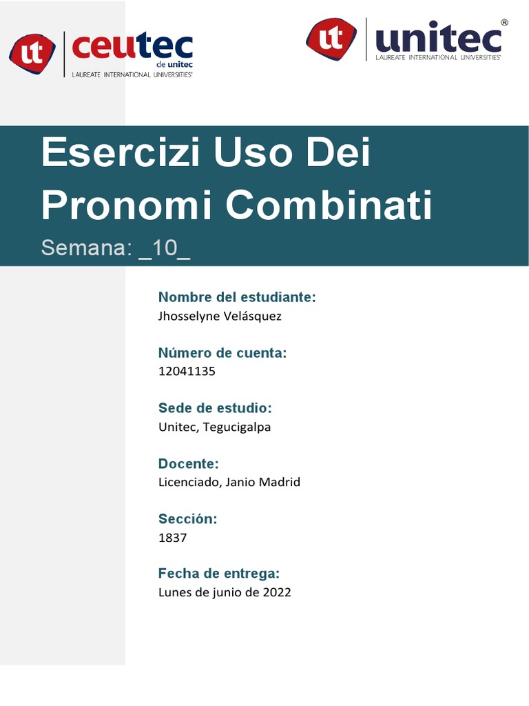 Esercizi Uso Dei Pronomi Combinati | PDF