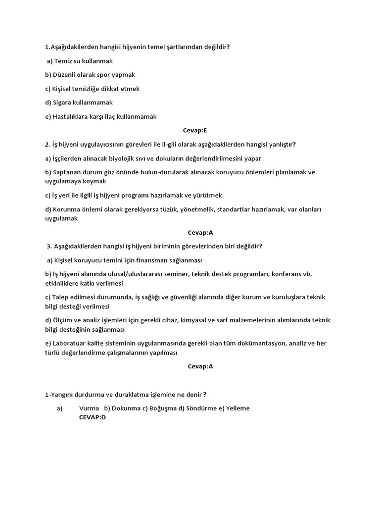 İsg Vi̇ze Soru Bankasi PDF | PDF