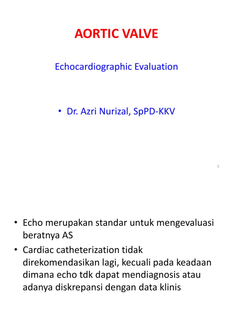 2c. Echo Assessment of Aortic Stenosis 2022, DR Azri | PDF