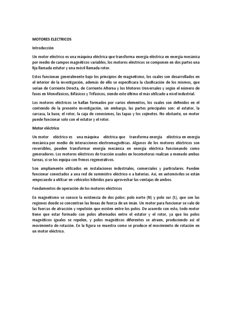 Motores Electricos | PDF | Motor eléctrico | Ingenieria Eléctrica