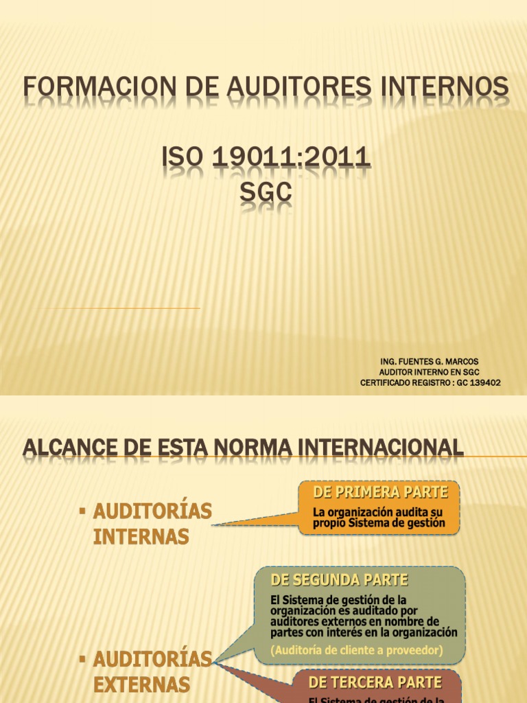 Formación de Auditores Internos ISO 19011 | PDF | Auditoría | Evaluación