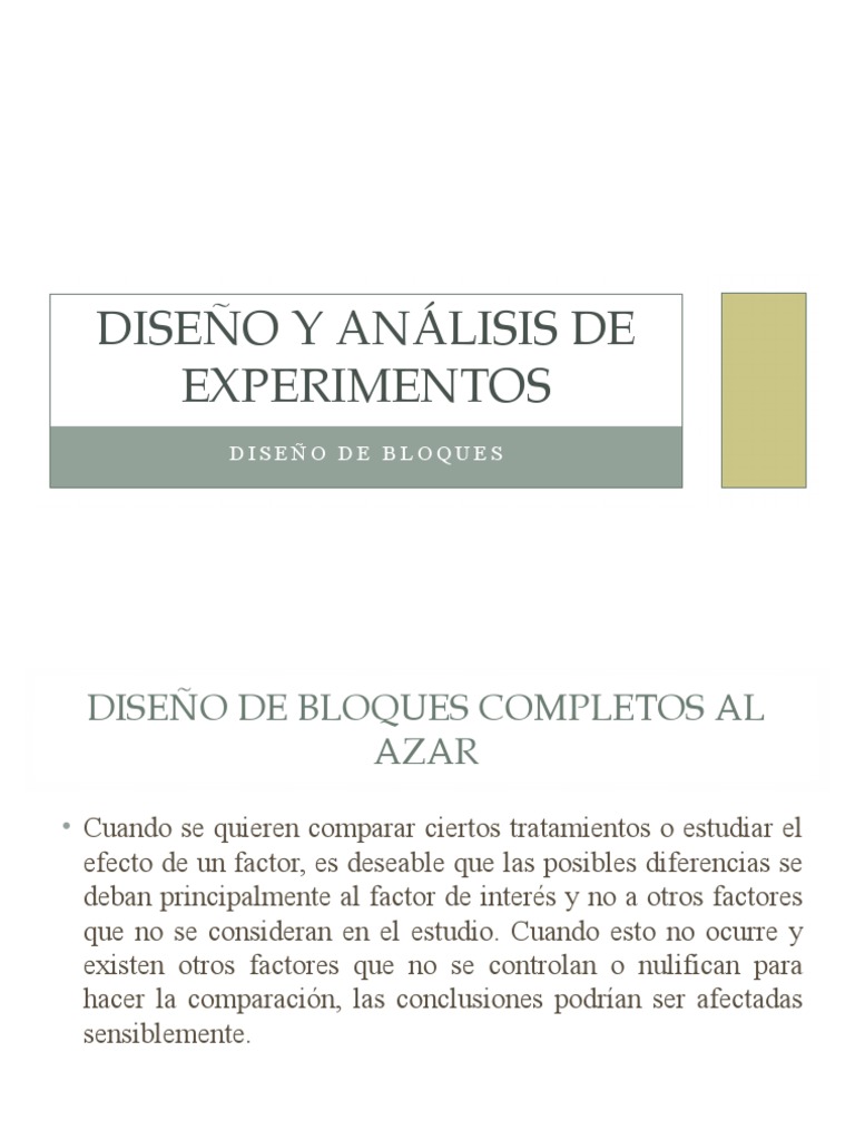 Diseño de Bloques | Descargar gratis PDF | Experimentar | Matriz ...