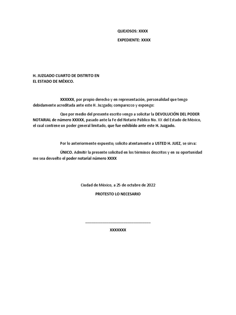 Devolución de Poder Notarial | PDF